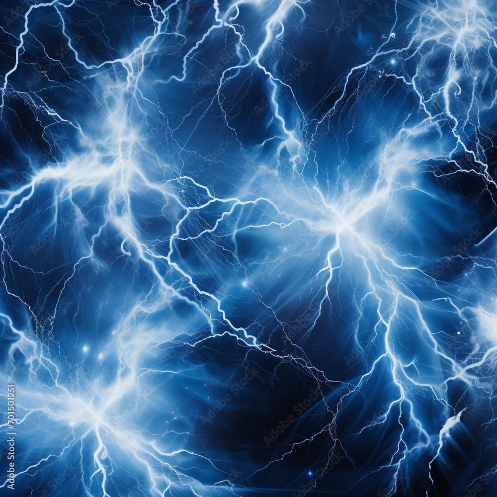 fondo con detalle de multitud de rayos electricos de tonos azules ...