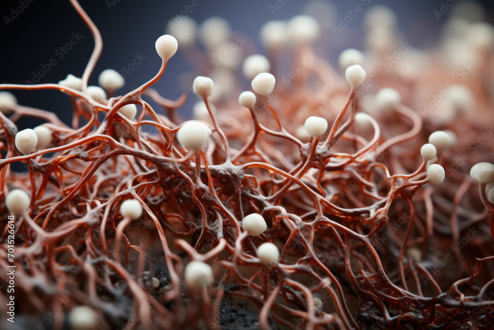 A microscopic view of the nitrogen-fixing nodules on plant roots ...