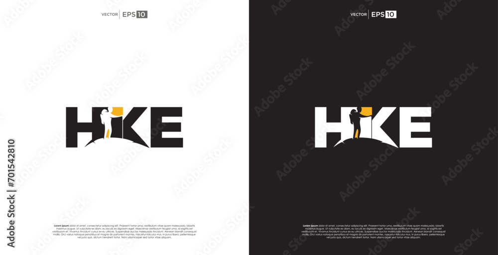 hiking mountain logo wordmark HIKE design for company brand and ...