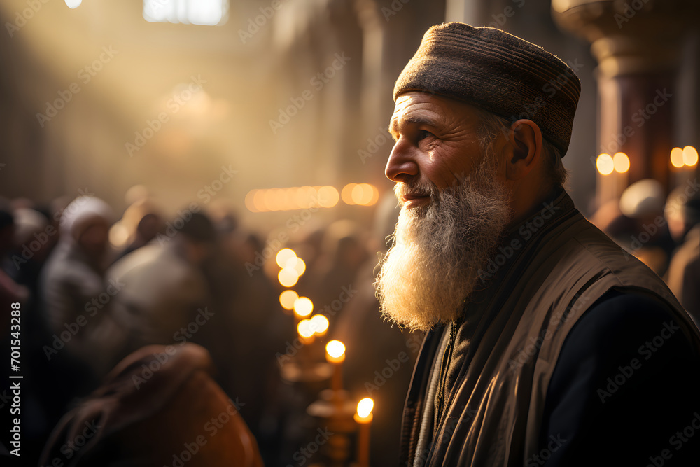 Islamic Imam Conducts a Sermon at the Mosque. Muslim Imam Preaching to ...