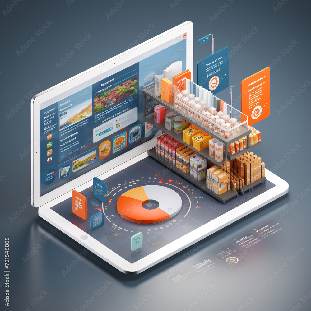 Foto de Data visualization screen displays Data Point of Innovations in ...