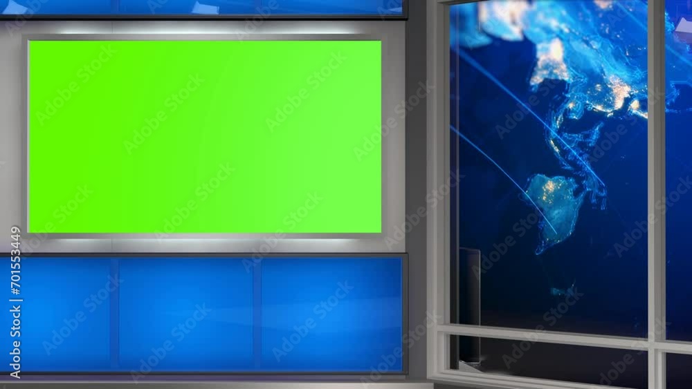 News Studios with Backgrounds and Green Screen, Virtual news studio ...