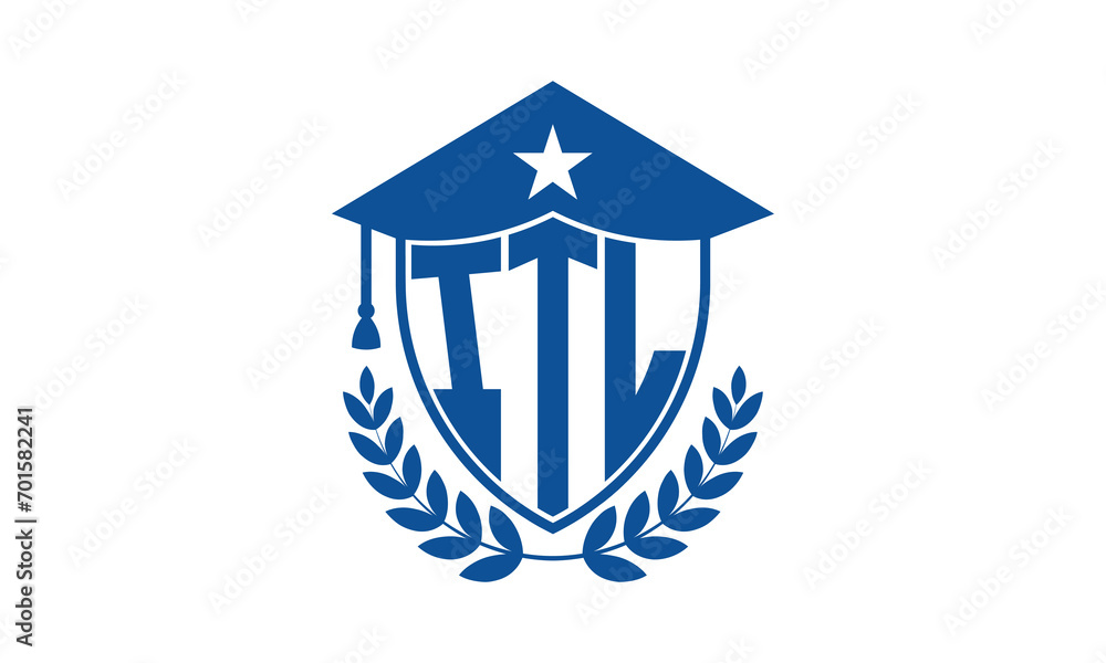 Vetor de ITL three letter iconic academic logo design vector template ...
