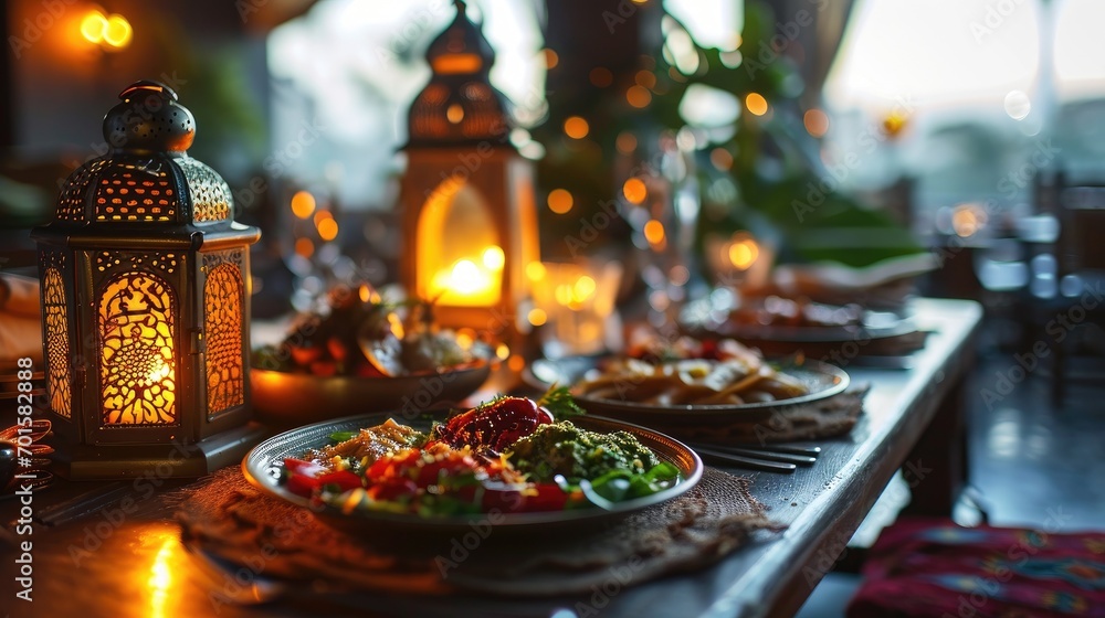 Ramadan Feast of Authentic Arabic Cuisine: Savory Tagine, Rich Flavors ...