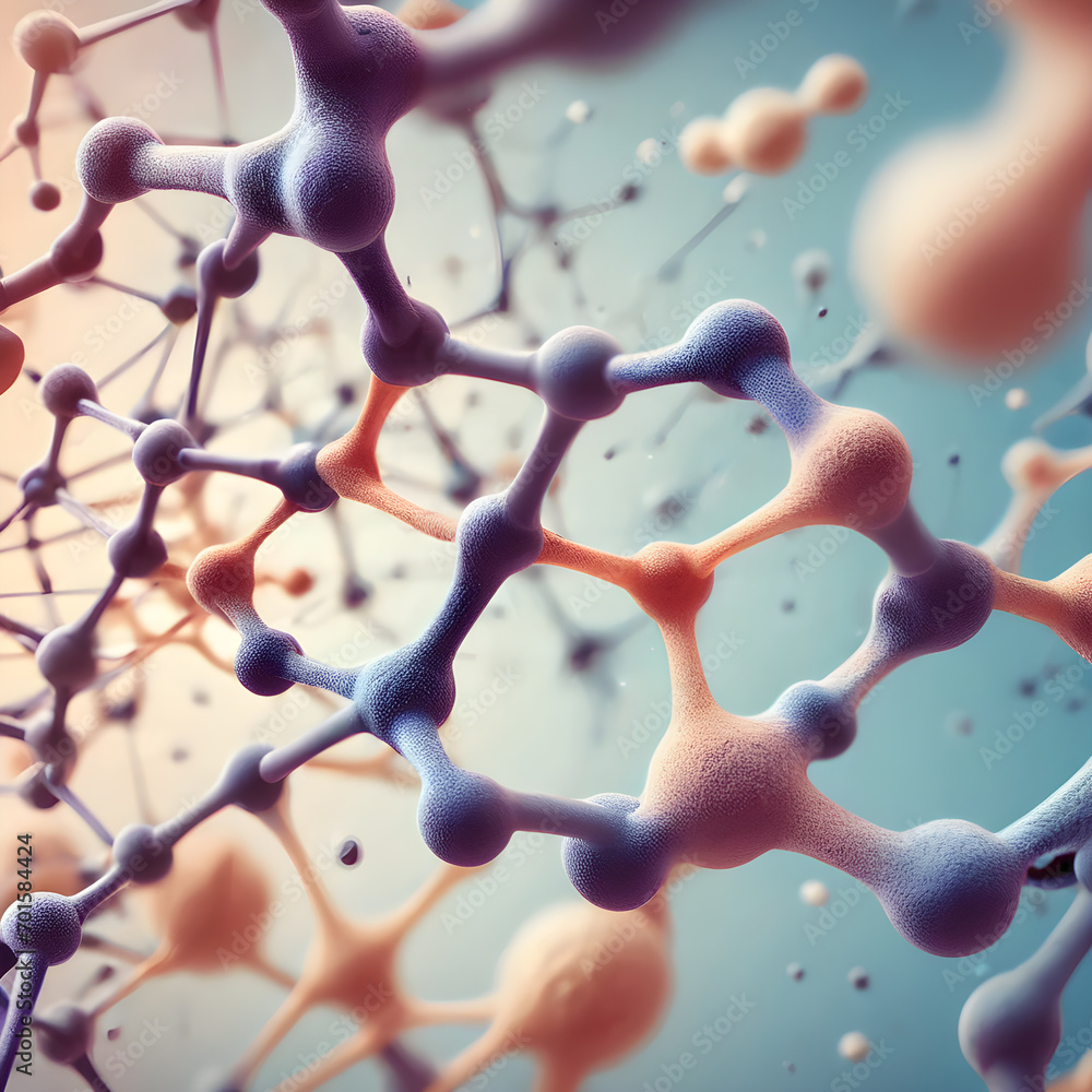Network structure chemical bonds in molecular level of lines and points ...