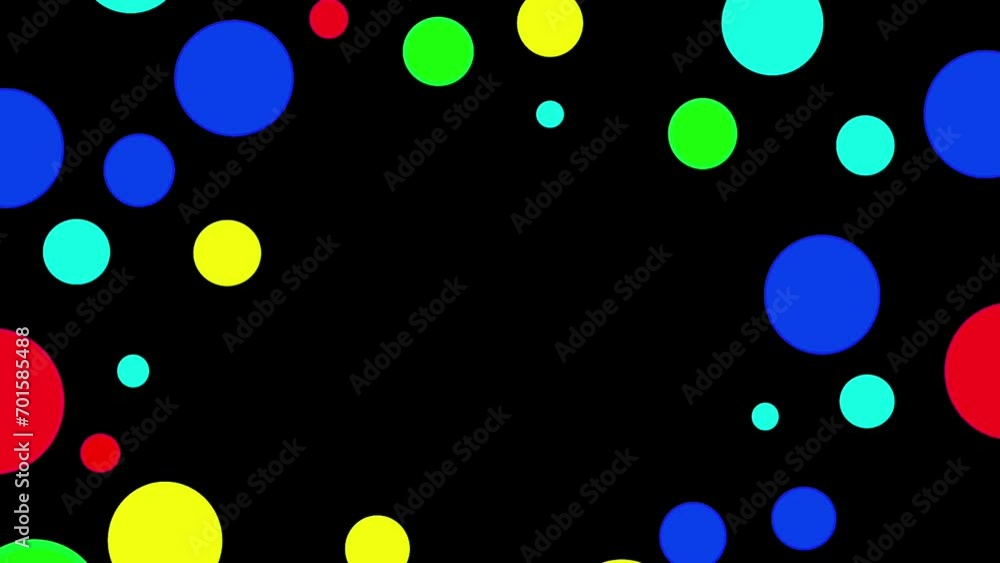 2d rotation animation of filled circles shapes with turbulence ...