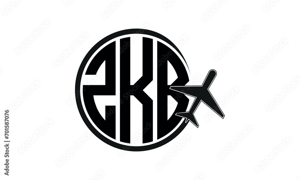 ZKB three initial letter circle tour & travel agency logo design vector ...