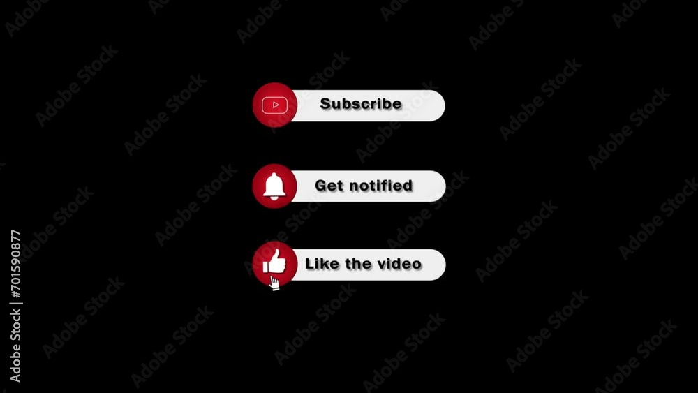 Animated YouTube Subscribe Button and Likes and Notification Button for Youtube. Subscribe like ...