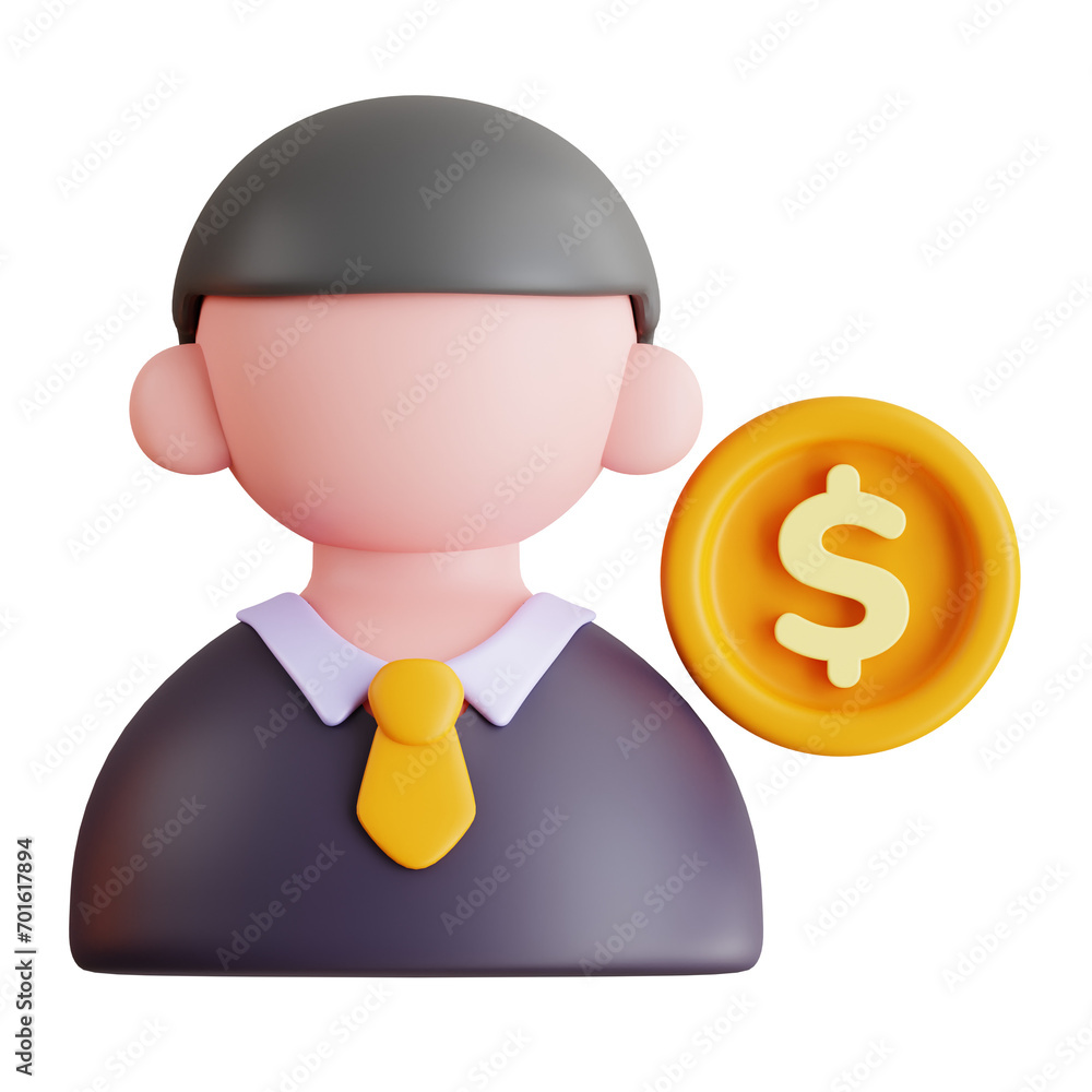 3D Model of an Investor in Black Uniform. Investor in Black Uniform ...