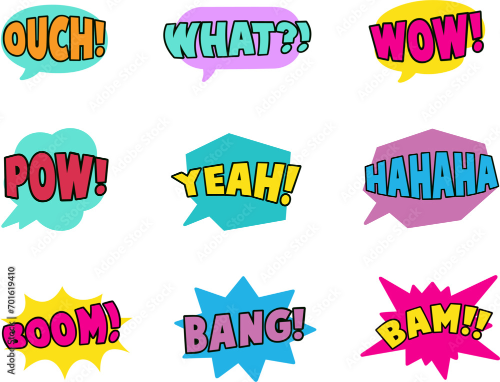 Funny retro text quote sticker seamless pattern. Colorful vintage style ...