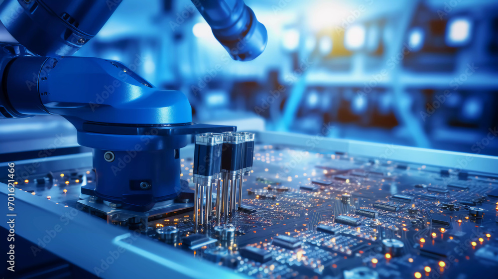 Component Installation and Quality Control of Circuit Board. Fully ...