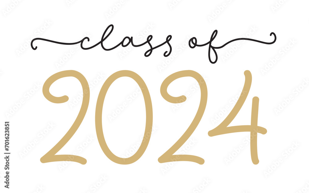 CLASS OF 2024. Graduation logo with cap. Stock Vector | Adobe Stock
