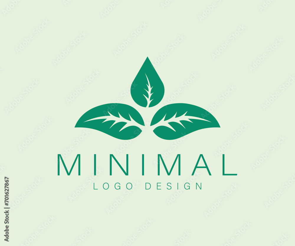 minimal leaf logo, minimalist tree logo design for Stuterup company ...