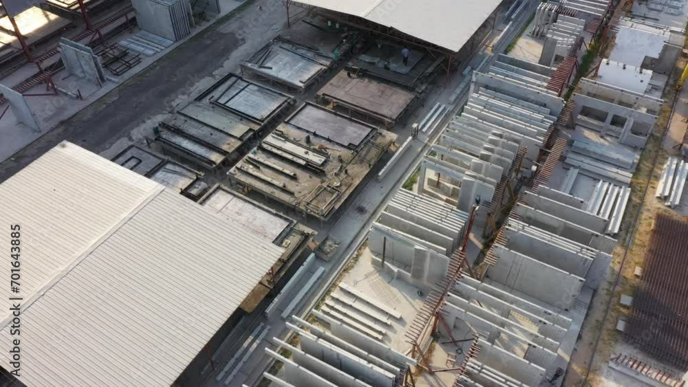 Aerial top view of Precast concrete wall panel for construction ...