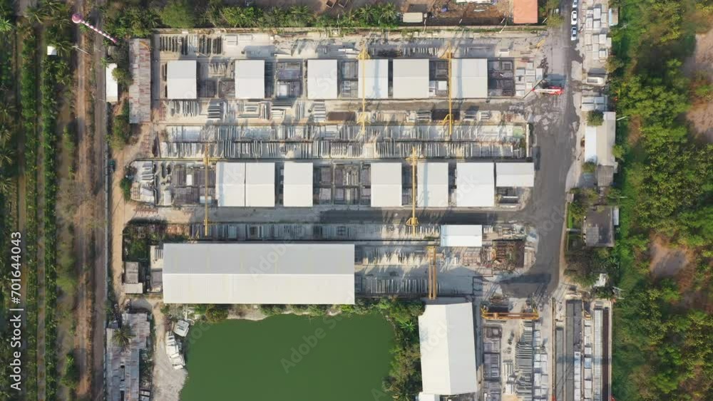 Aerial top view of Precast concrete wall panel for construction ...