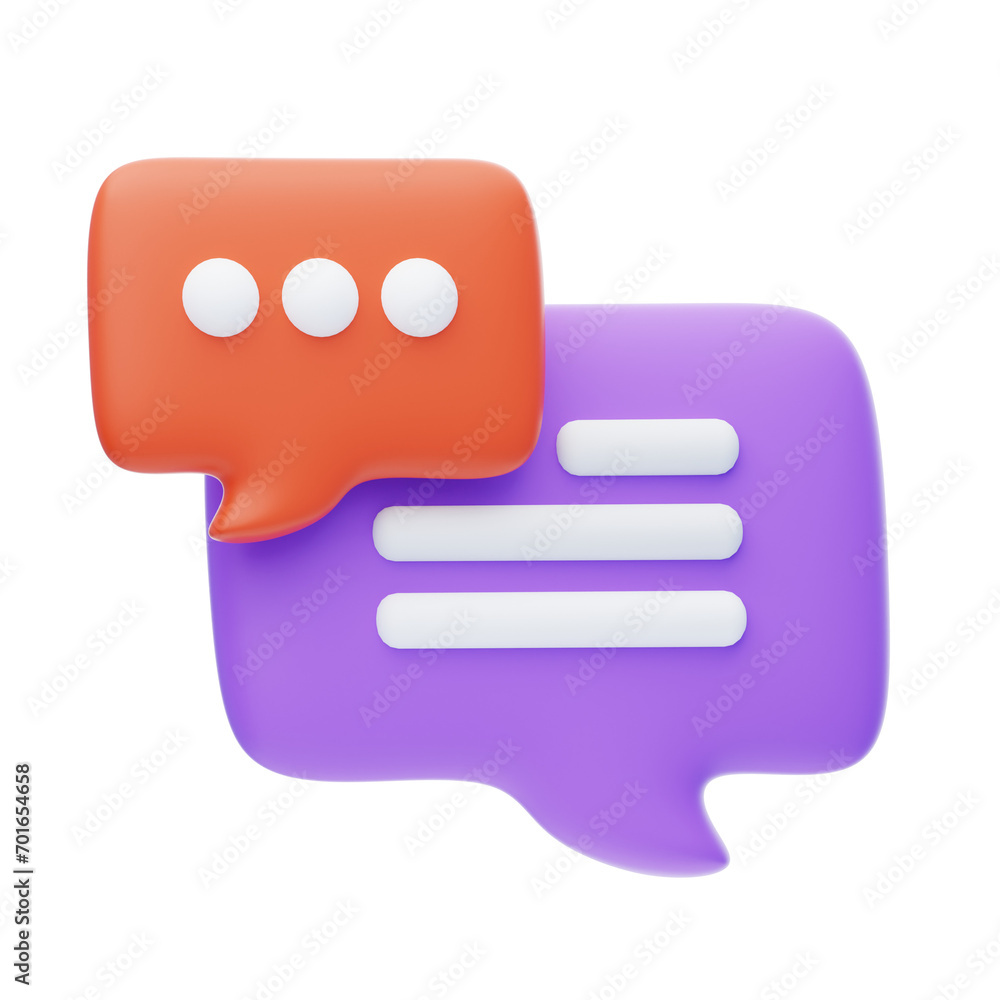 3D Chat Bubble. Messaging Bubble, Dimensional Chat Box. 3d illustration ...