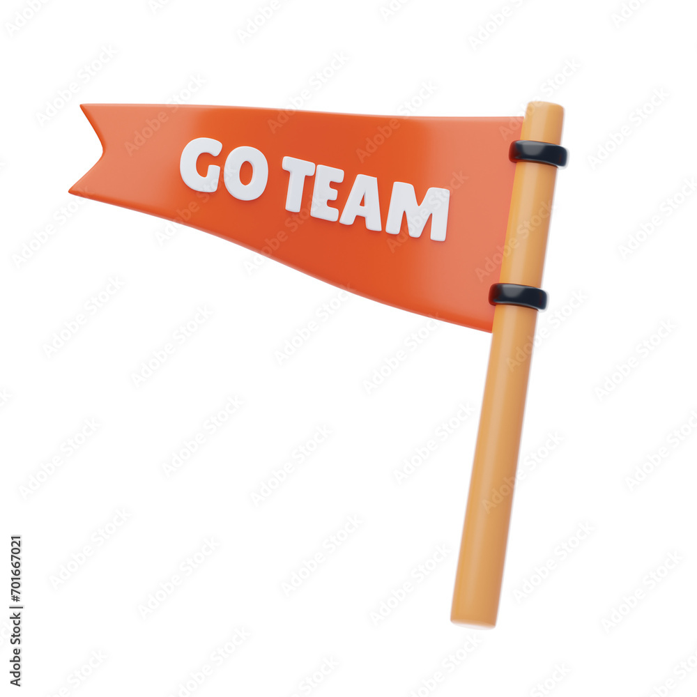 Wave of Victory: A 3D Celebration of the 'Go Team' Flag. 3d ...