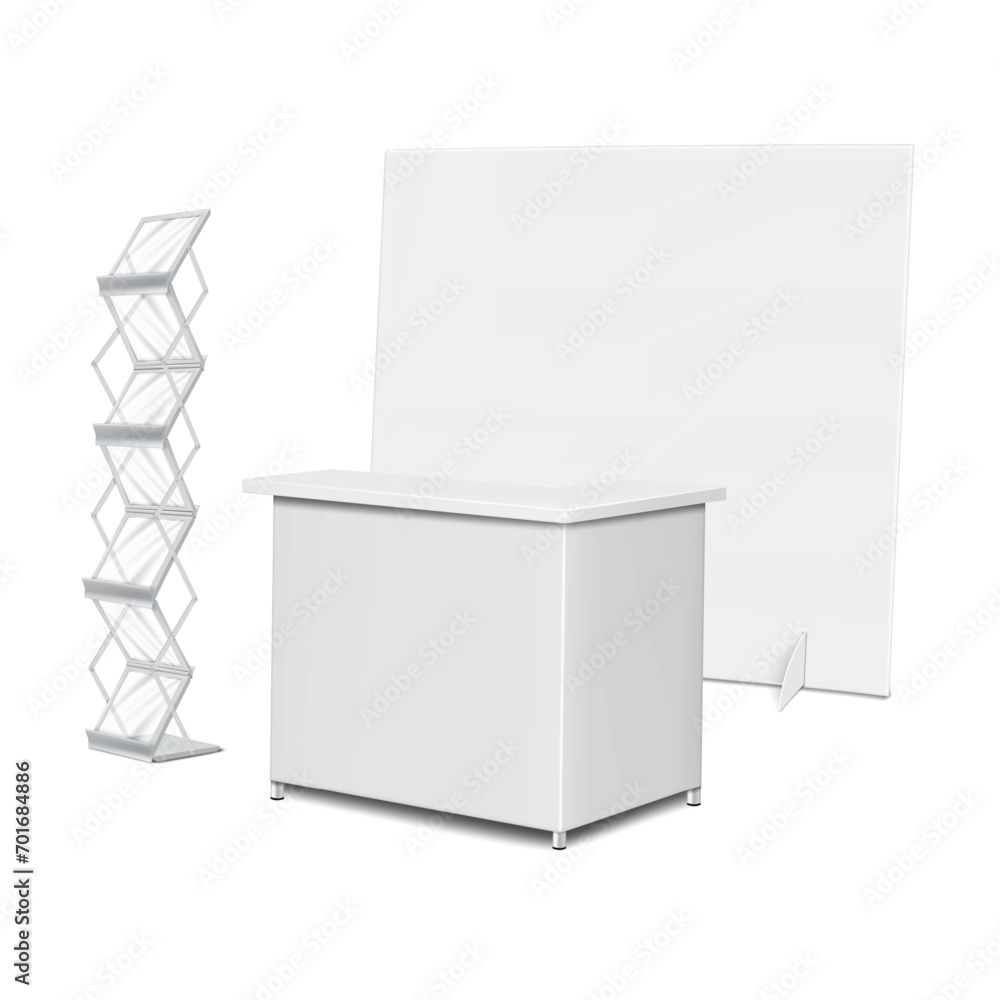 Trade show display kit vector mock-up. Expo set template. Tradeshow ...