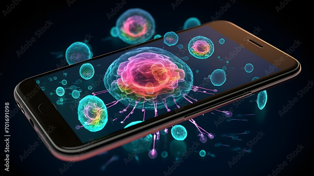 Virus Structure and Function in A Scientific Illustration to represent ...