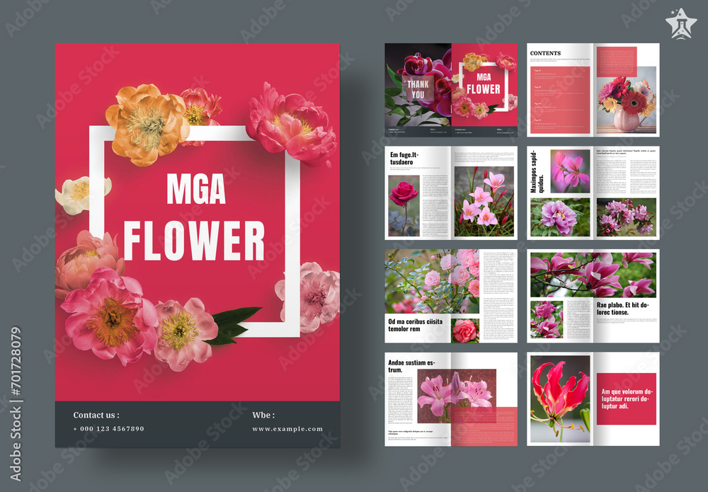 Flower Magazine Stock Template | Adobe Stock