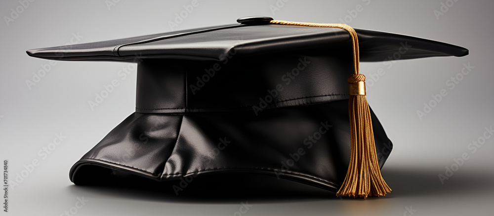 graduation hat academic cap or mortarboard in black isolated on white ...