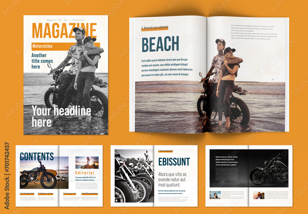 Minimalist Magazine Layout Stock Template | Adobe Stock