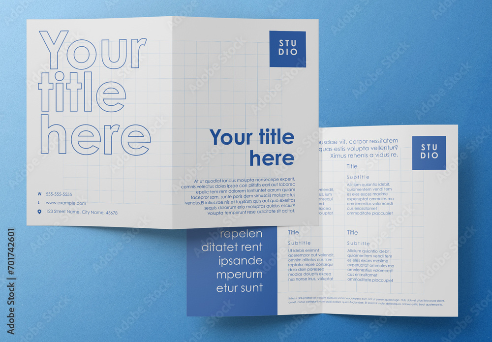 Bi-Fold Business Brochure Layout Stock Template | Adobe Stock