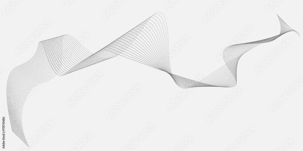 Abstract wavy information technology smooth wave lines background ...