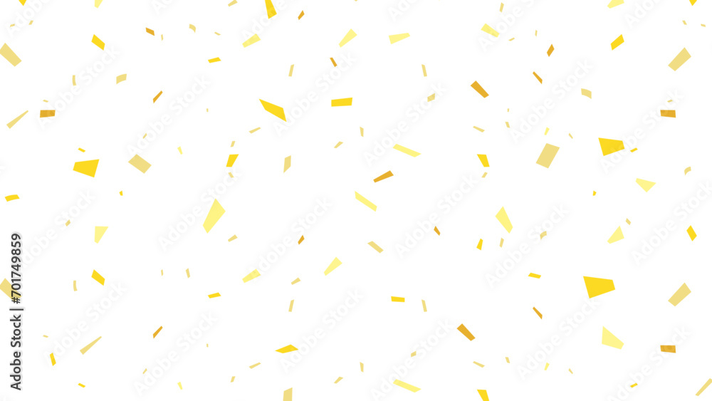 Falling gold confetti isolated on white background, confetti explosion ...