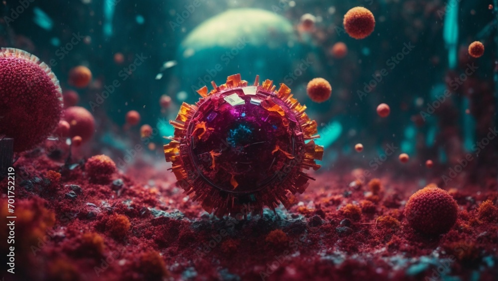 virus sci-fi wallpaper 8k resolution Stock Illustration | Adobe Stock