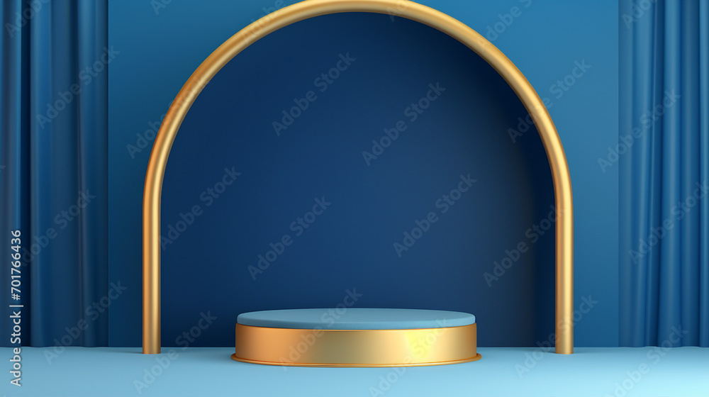 Elevate Your Presentations with an Empty Blue Cylinder Podium ...