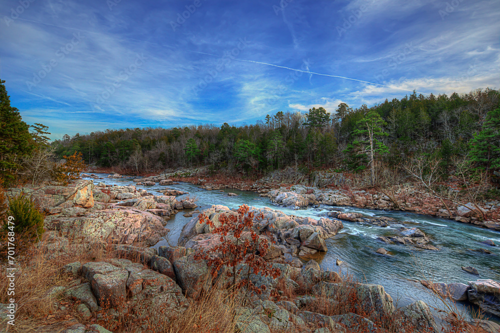 St. Francis River Bluff View. High on a bluff watching the St. Francis ...