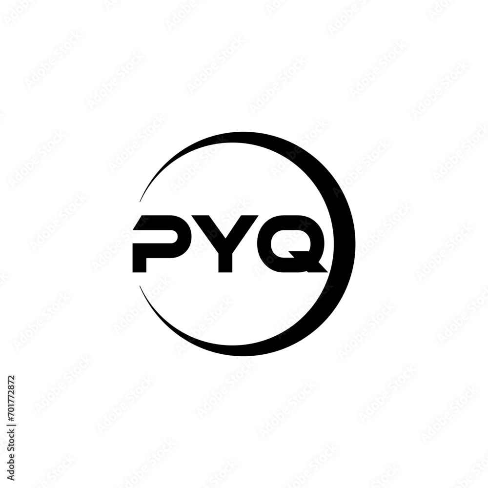 PYQ letter logo design with white background in illustrator, cube logo ...