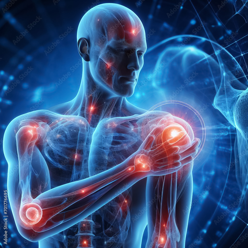 Pain and inflammation in human body joint 3d ai generated image Stock ...