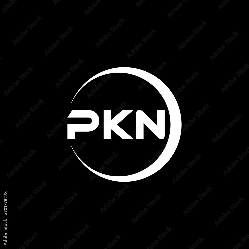 Vetor de PKN letter logo design with black background in illustrator ...