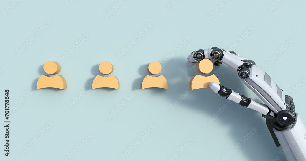 Business process management and automation concept with person moving ...