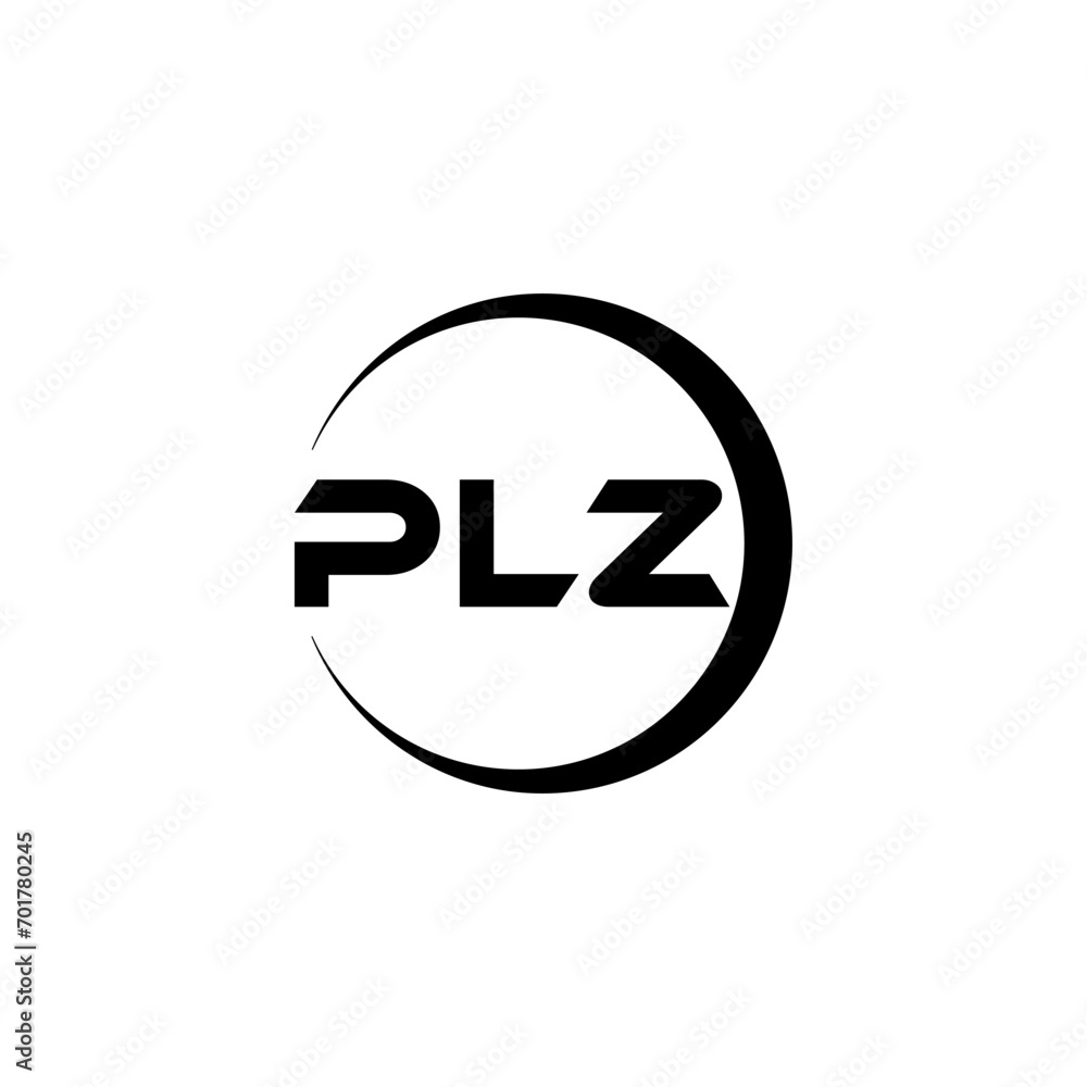 PLZ letter logo design with white background in illustrator, cube logo ...