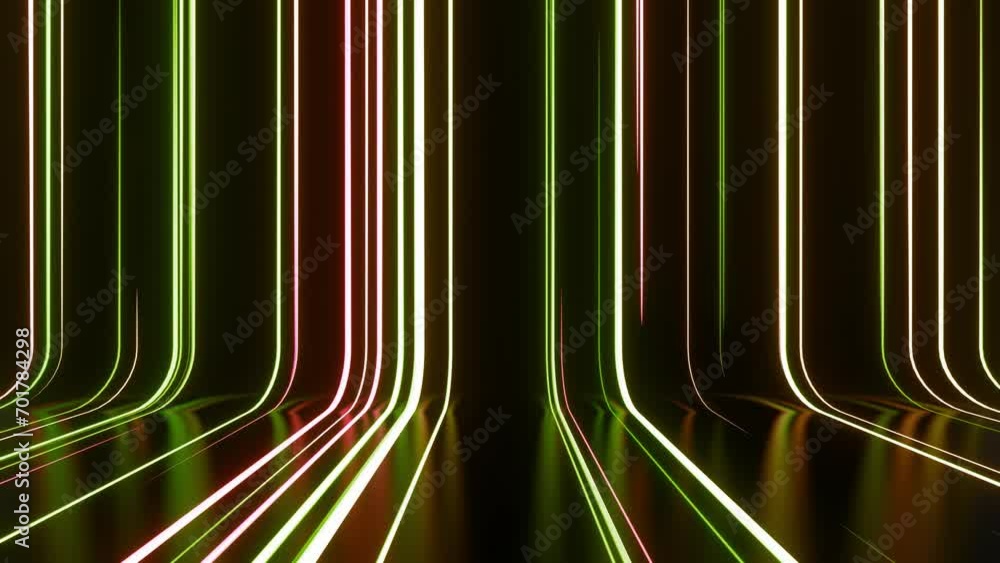 Falling Abstract Colorful Rain Streaks Looping Background. Colorful ...