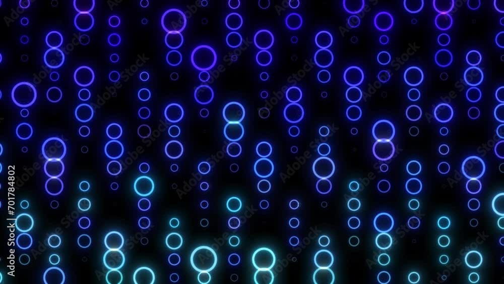 Colorful Circle Animation Randomly Moving And Blinking On Dark ...