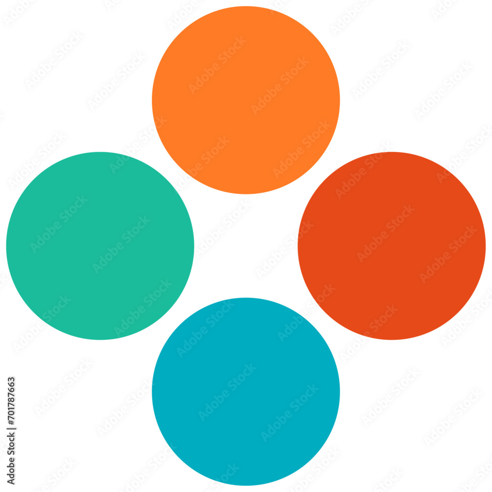 Infographic diagram with four circles elements, instances in circular ...