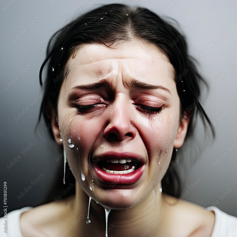 Portrait of Sad Crying Woman being Harrased and Bullied by Her Partner. Couple Arguing and ...