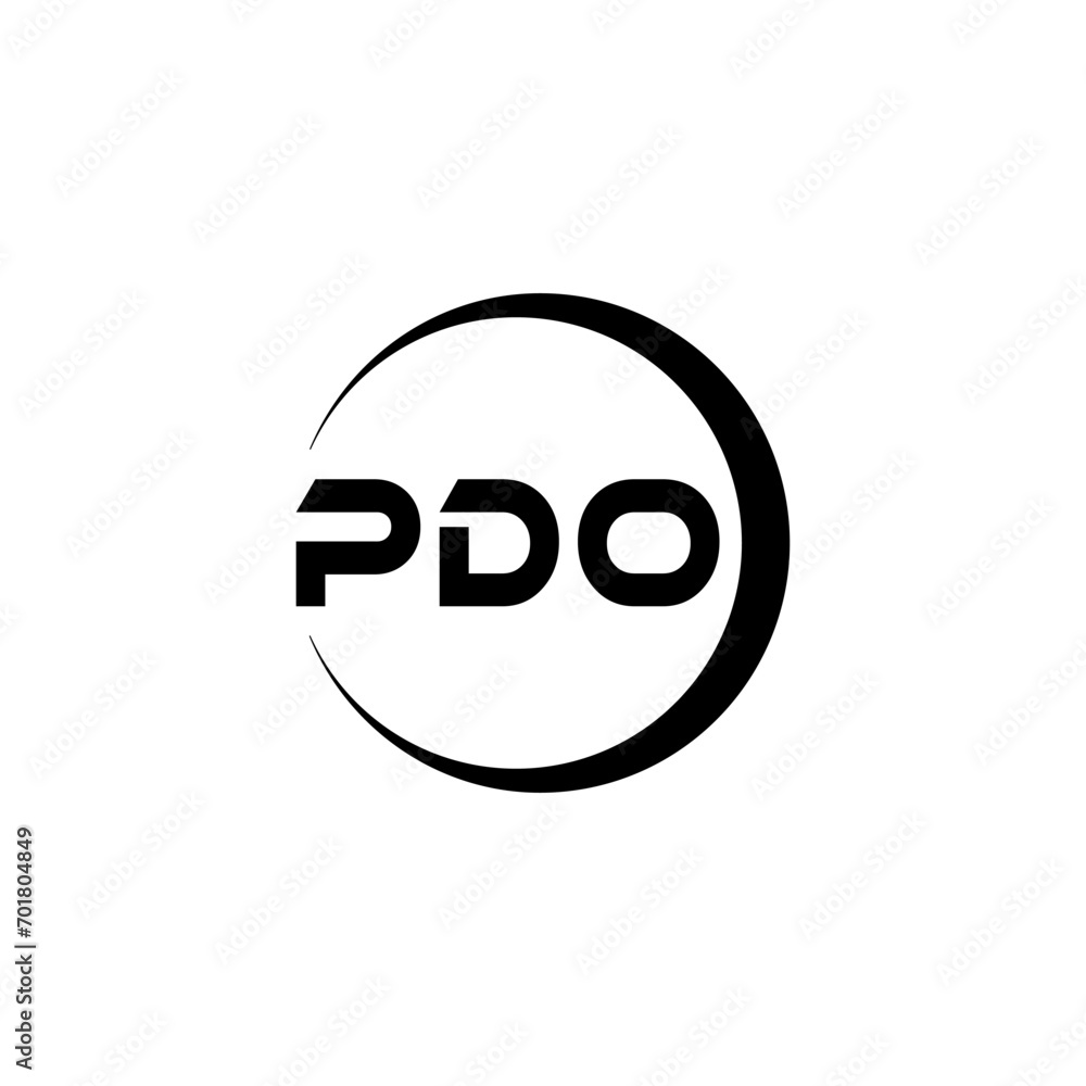 PDO letter logo design with white background in illustrator, cube logo ...