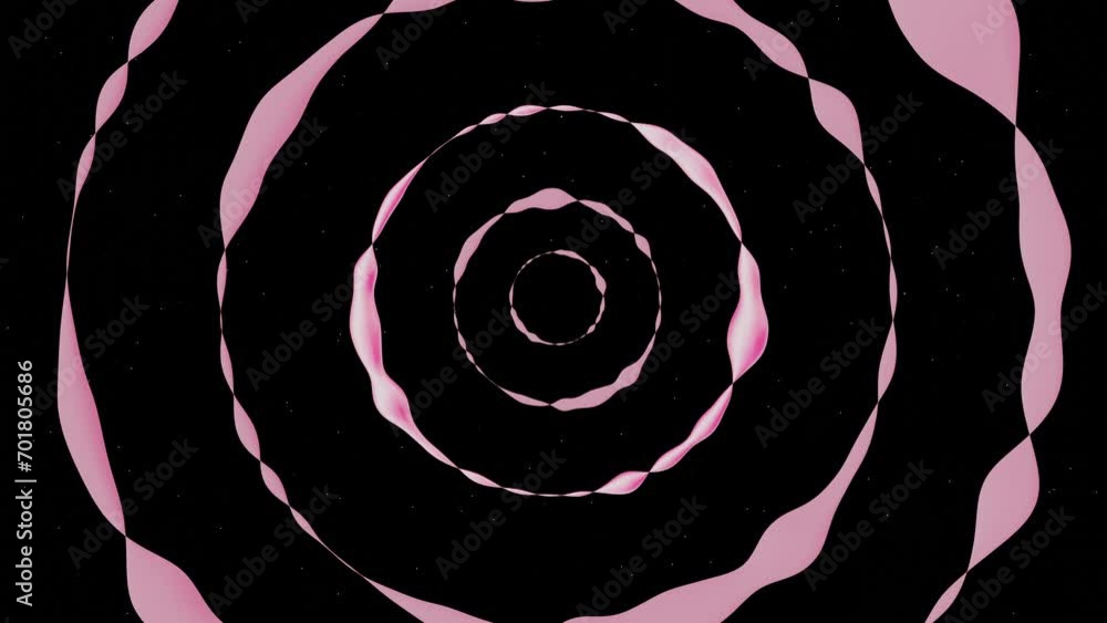 3d abstract background with a rose. Pink fluid liquid blob shape spiral ...