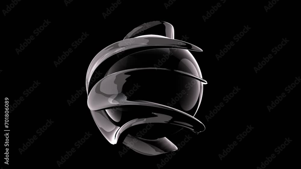 Vidéo Stock 3d render of black abstract sphere alien shape with soft ...