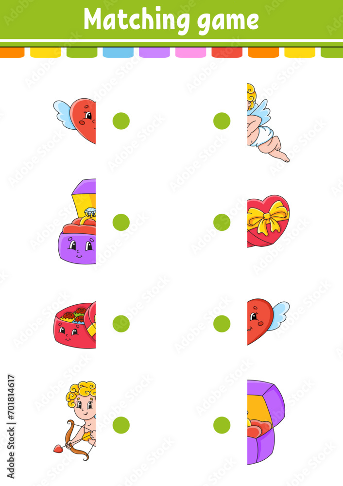 Matching game. Draw a line. Education developing worksheet. Activity ...