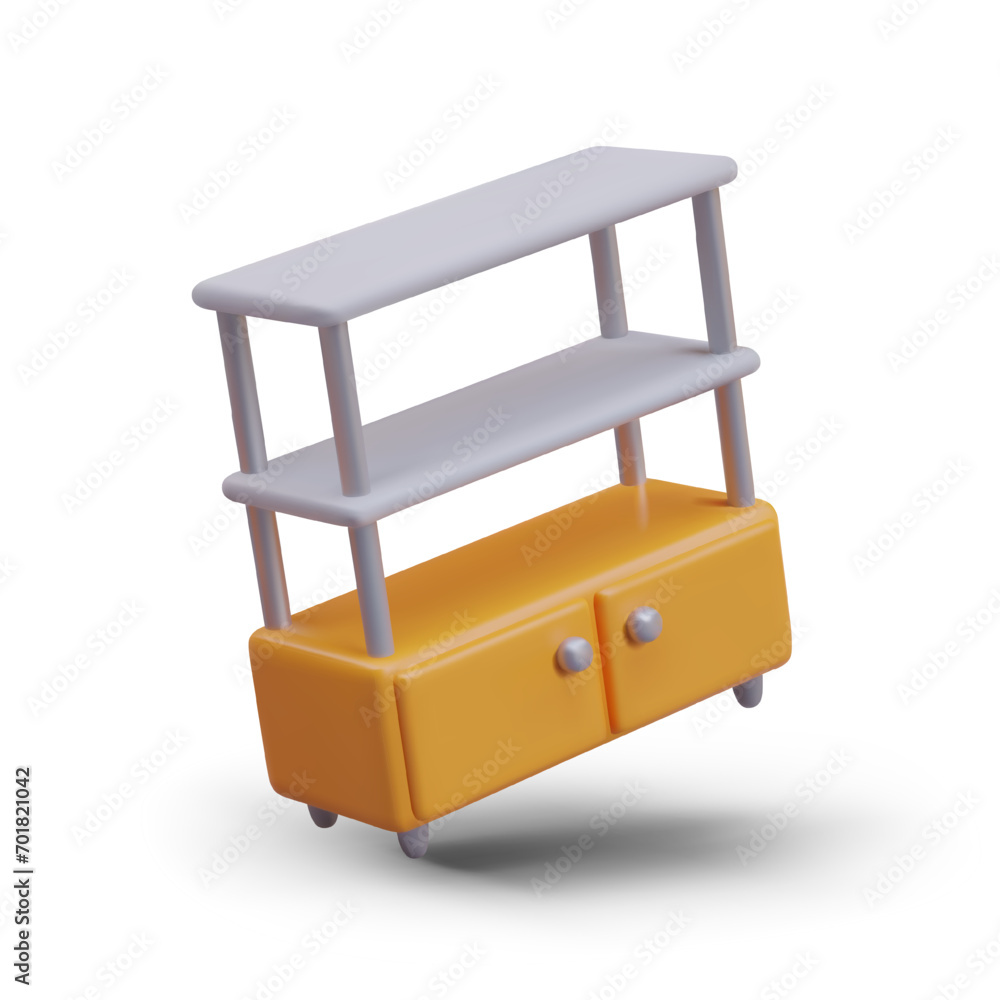 Rack is in inclined position. Realistic vector furniture with empty ...