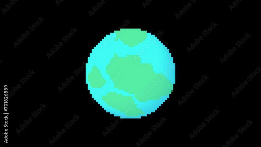 2D Earth animated. Cartoon planet rotating with alpha channel.4K ...