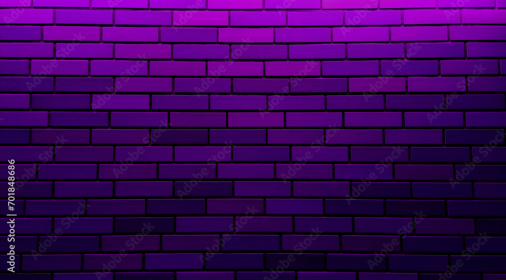 modern neon purple brick tile wall use as background with blank space ...