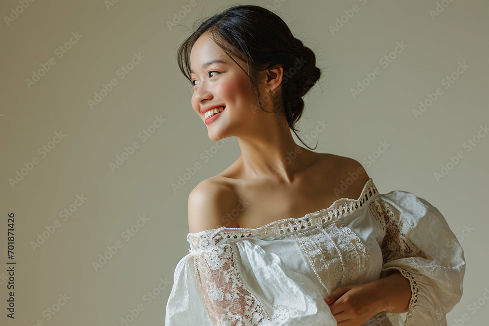 portrait of a Filipino woman, Beautiful Filipino Woman in Traditional ...