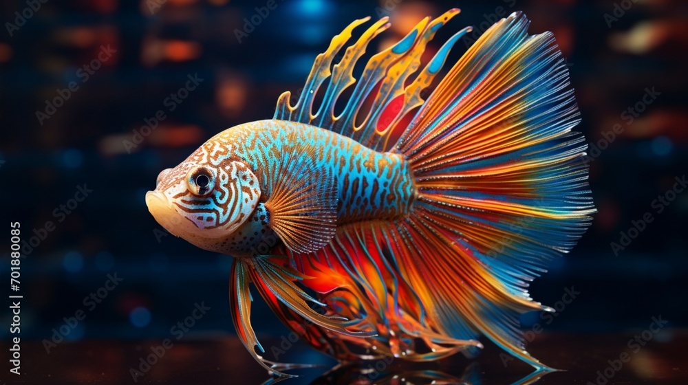A Royal Gramma fish showcasing its iridescent fins and unique markings ...